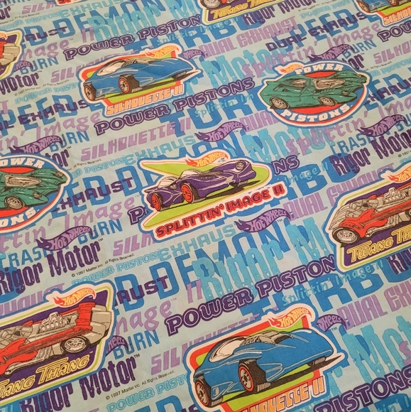 Mattel | Bedding | Vintage 997 Mattel Hot Wheels Twin Sheet Spread ...